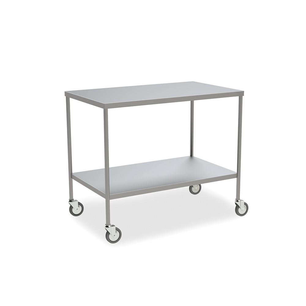 2 Tray Stainless Steal Service Table | Teal