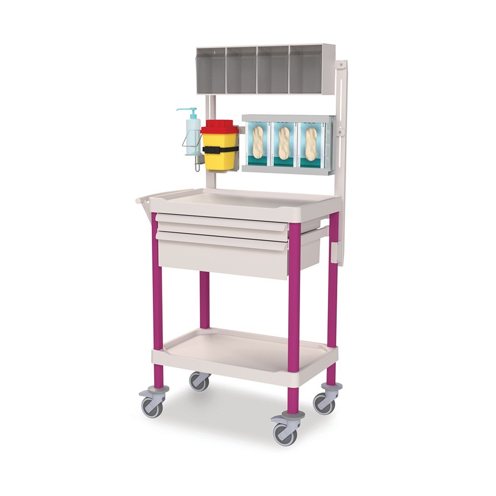 Eolis® 3 Turned Down Edge Shelves Treatment Trolley | Teal