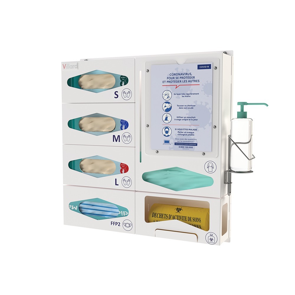 UDEPI MUR M1 - Fully equipped PPE Distribution Unit - Wall Mounting | Teal